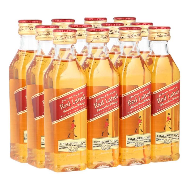 Whisky Johnnie Walker Red Label (12 Botellas) 50 ml - Bodegas Alianza