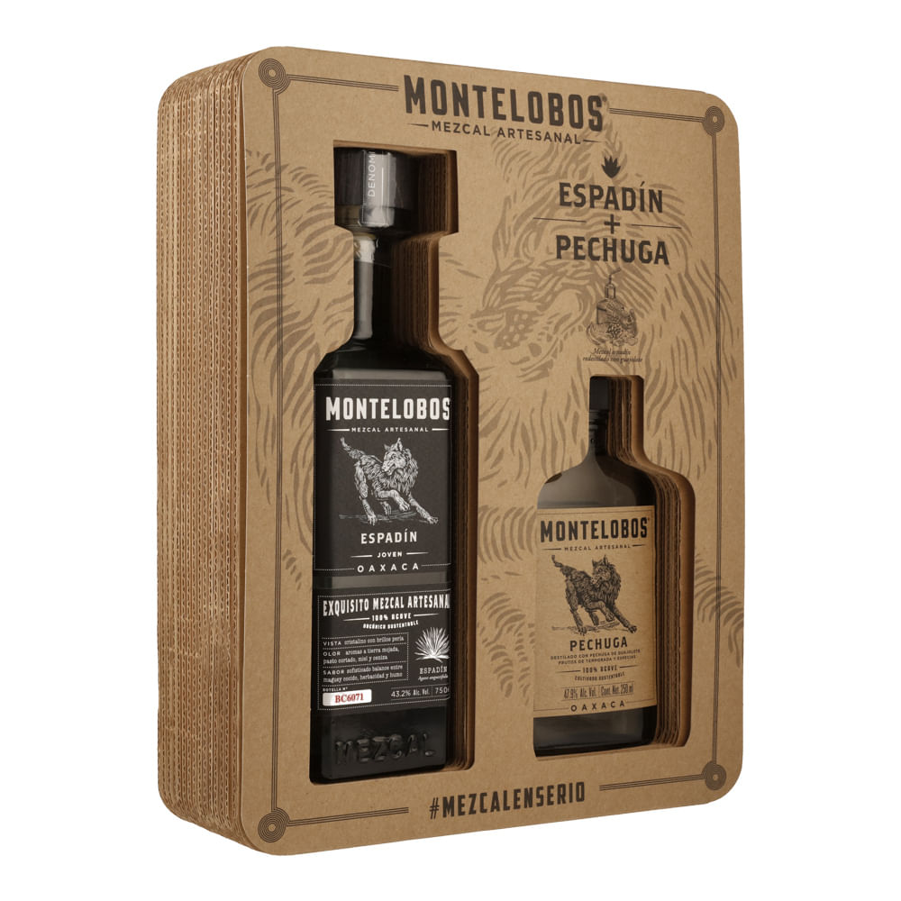 Mezcal Montelobos Joven Espadin 750ml C/Pechuga 250ml - Bodegas Alianza