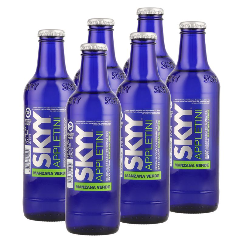 Skyy Blue Appletini (Manzana Verde) 6 Botellas 275ml - Bodegas Alianza