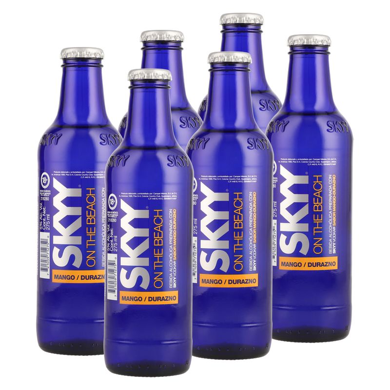 Skyy Blue On The Beach (Mango-Durazno) 6 Botellas 275ml - Bodegas Alianza