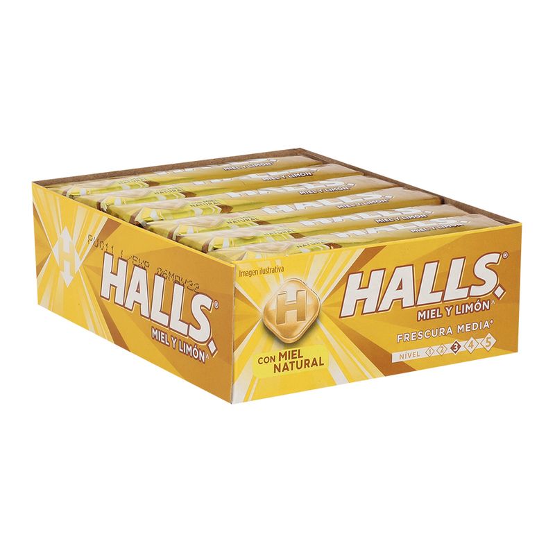 Halls sabor limon y miel de abeja con 12 piezas de 302.4 grs total ...