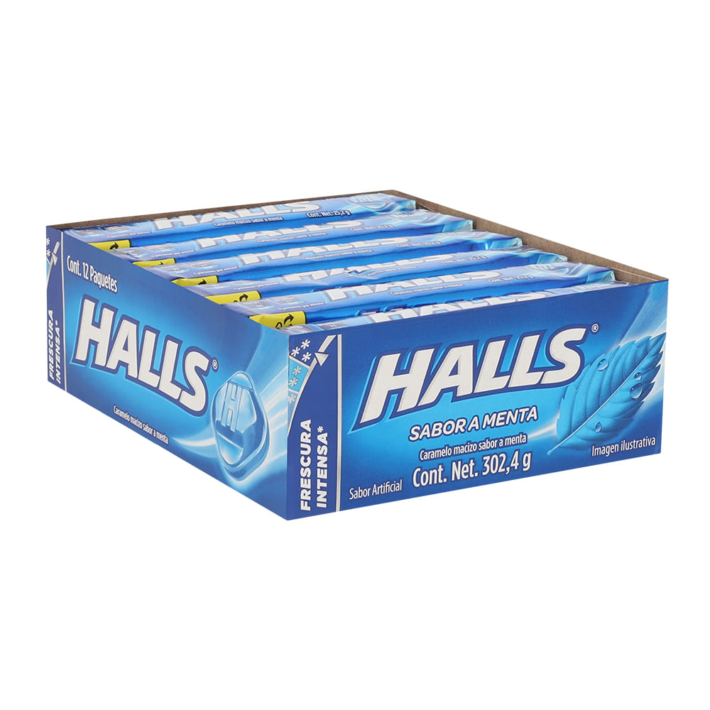 Halls sabor Menta con 12 piezas de 302.4 grs total - Bodegas Alianza