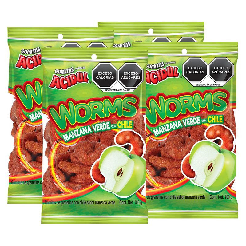 Gomitas Acidul Lombriz Enchilada 100 g (4 pz) - Bodegas Alianza