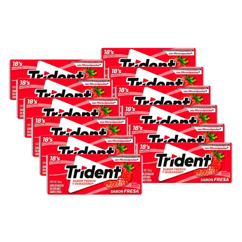 Trident Fresa Cartera 367.2g (12pz) - Bodegas Alianza